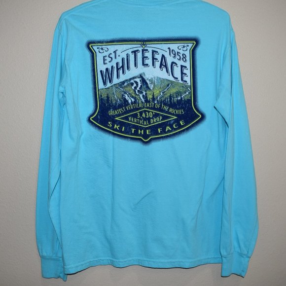 Comfort Colors | Shirts | Comfort Colors Ls Crew Neck Tee Shirt Top Lake Placid Ski The Face ...